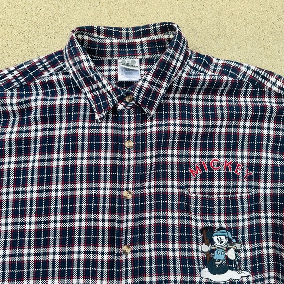 Disney | Shirts | Vintage Disney Plaid Flannel Button Up 9s Mickey ...